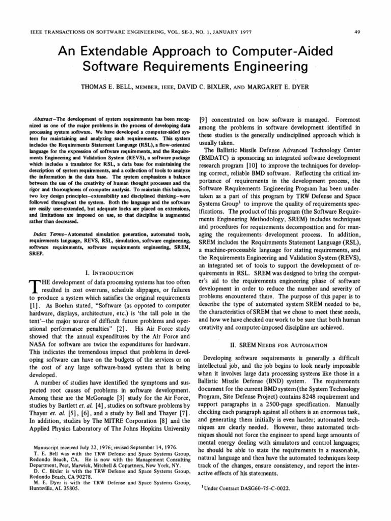 An Extendable Approach Computer-Aided Requirements Engineering | PDF | System | Simulation