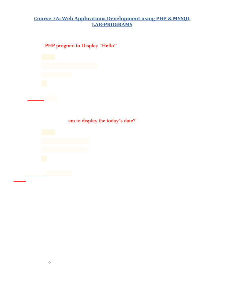 Php&mysql-Lab Manual | PDF | Http Cookie | Software