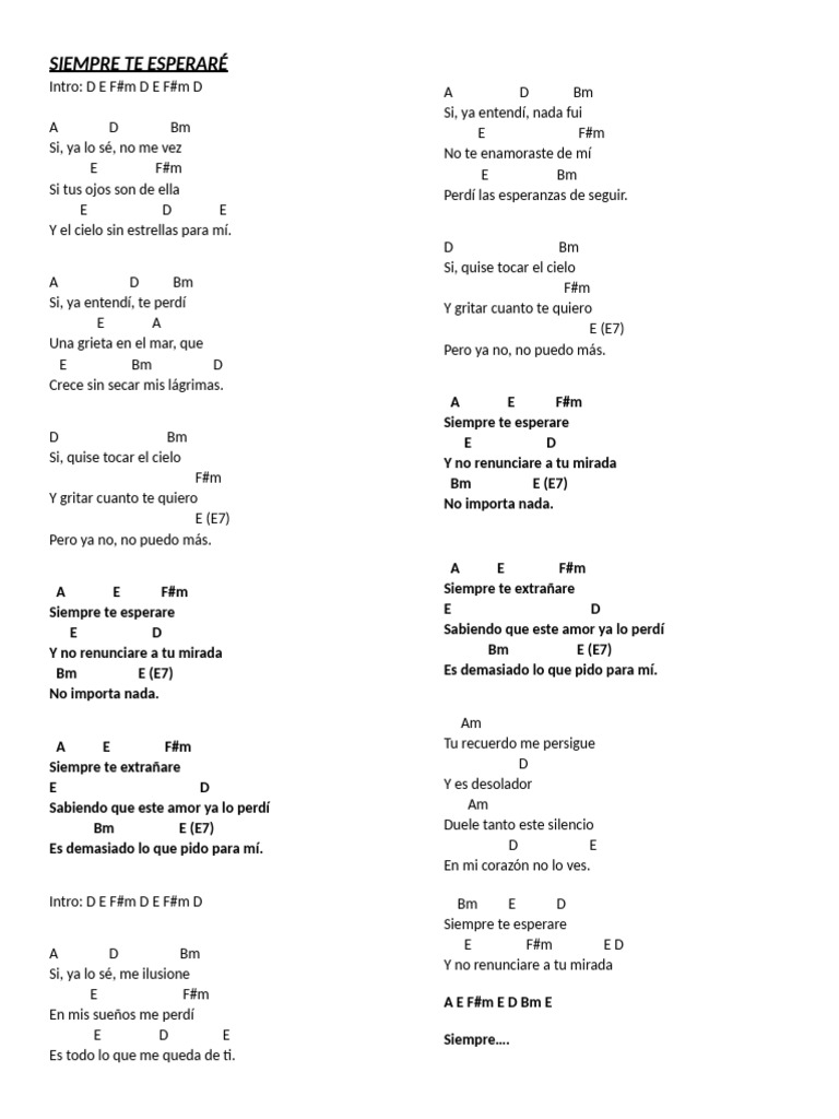 Siempre Te Esperaré | PDF