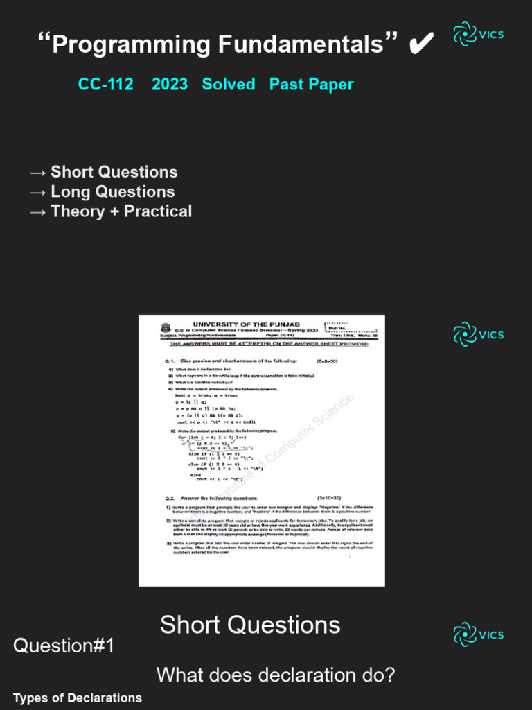 Bscs Cc -112 Pf 2023 Solved Pp | PDF Bscs Cc -112 Pf 2023 Solved Pp | PDF