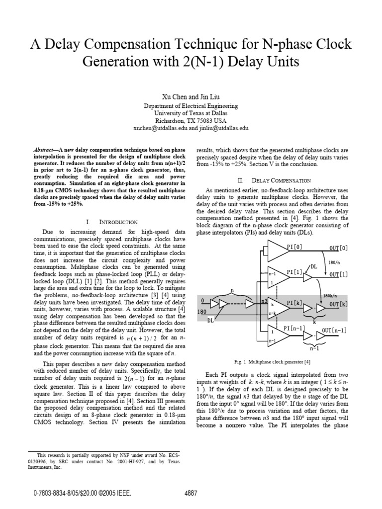 A Delay Compensation Technique For N-Phase Clock Generation With 2N-1 ...