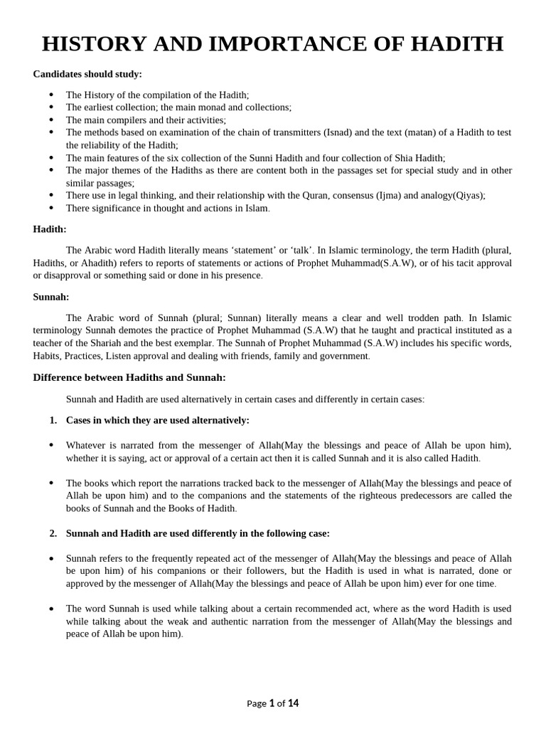 Understanding Hadith Compilation | PDF | Hadith | Prophets And Messengers In Islam