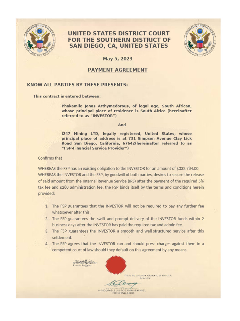 court agreement | PDF