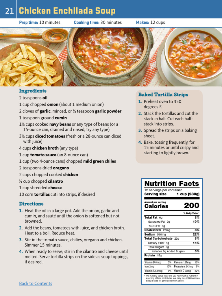 Cookbook Recipe - Chicken Enchilada Soup | PDF | Garlic | Fat