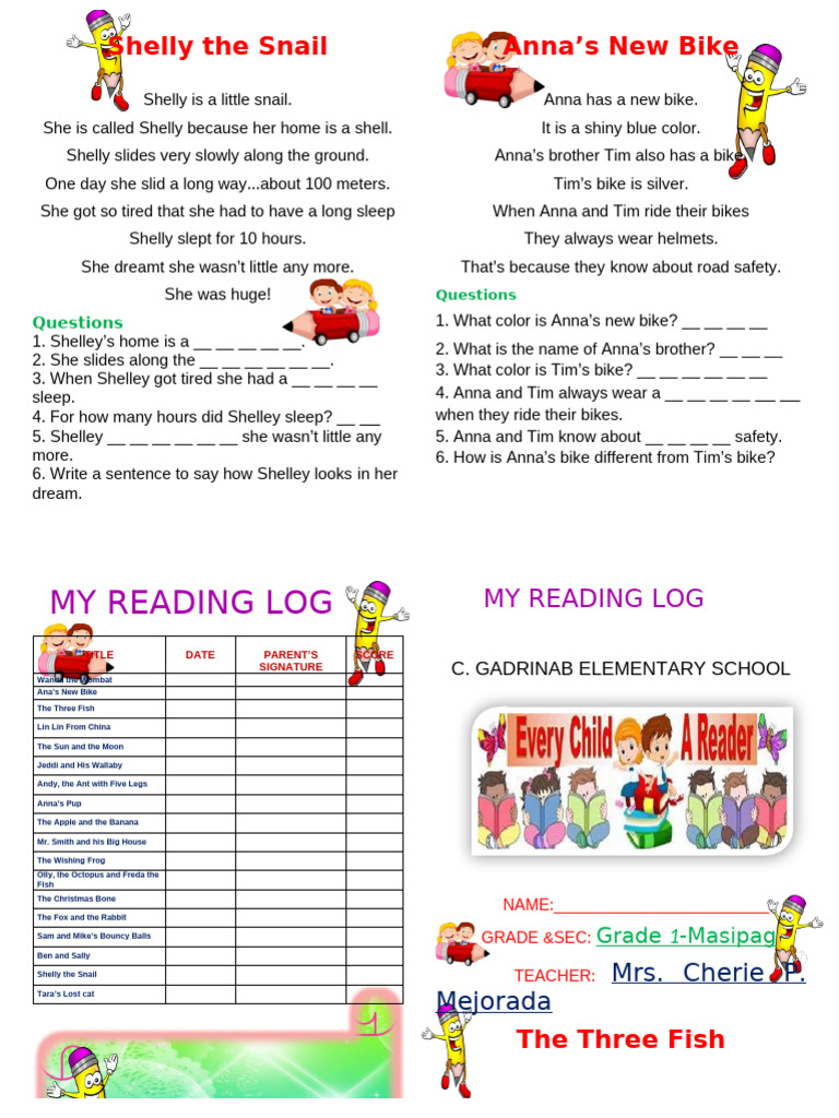 My reading log BOOKLET | PDF