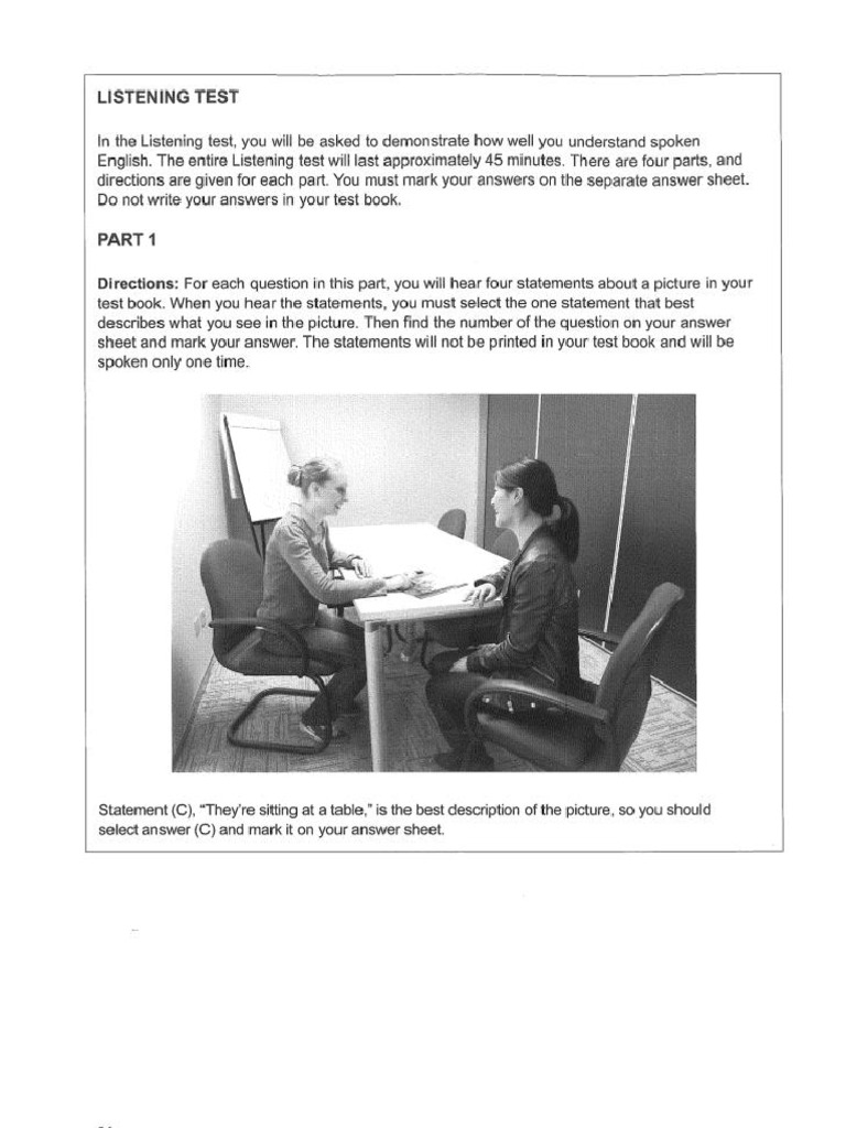 Part 1 Listening Test Toeic Est 2021 Pdf