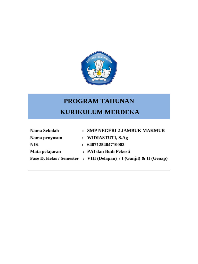 Program Tahunan PAI Kelas VIII SMP 2 Jambuk | PDF | Kajian Bahasa Asing ...