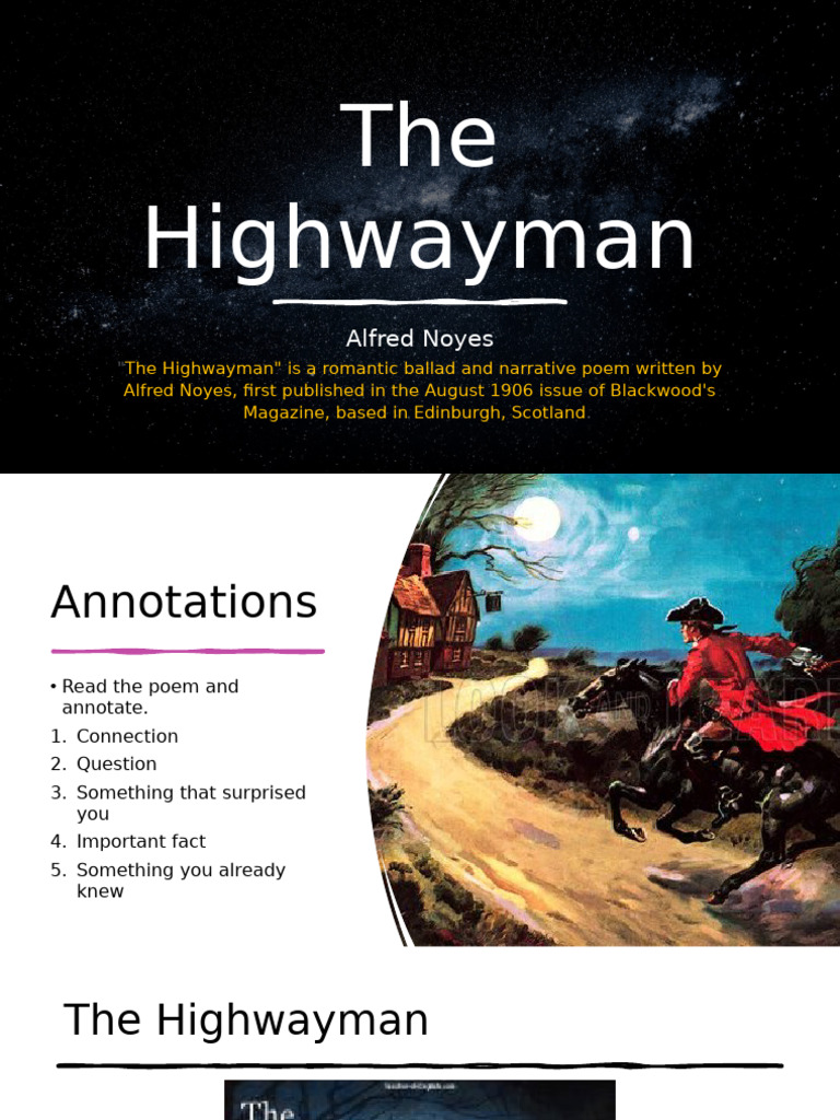 The Highwayman Cav Time | PDF | Rhyme | Poetry