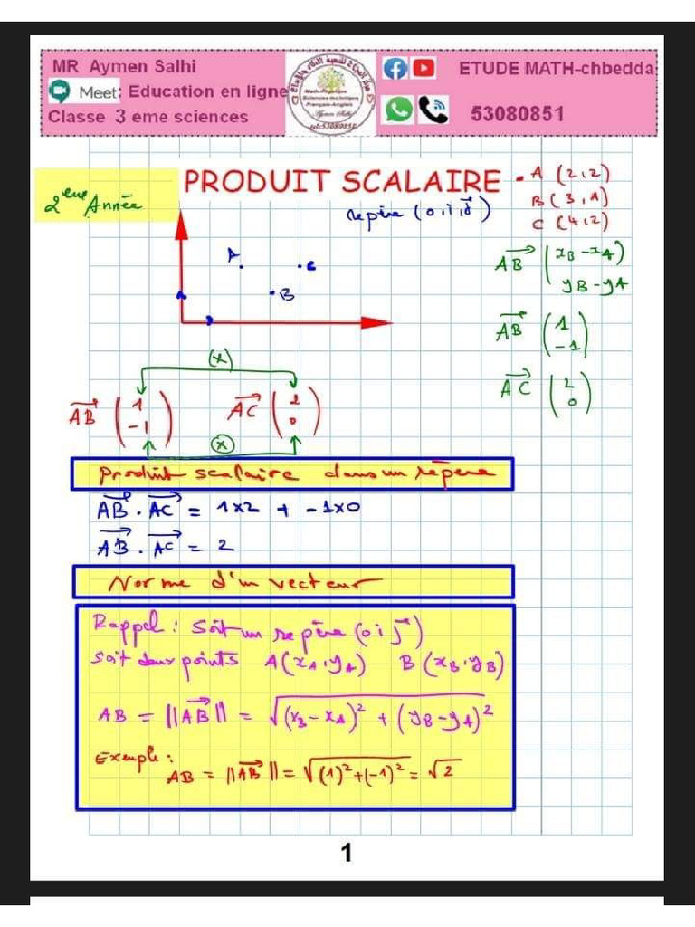 Produit Scalaire | PDF