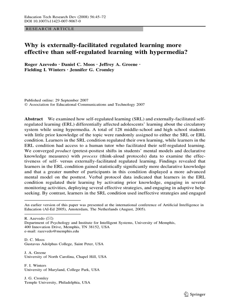 Azevedo, R. J. (2008) - Why Is Externally-Facilitated Regulated ...