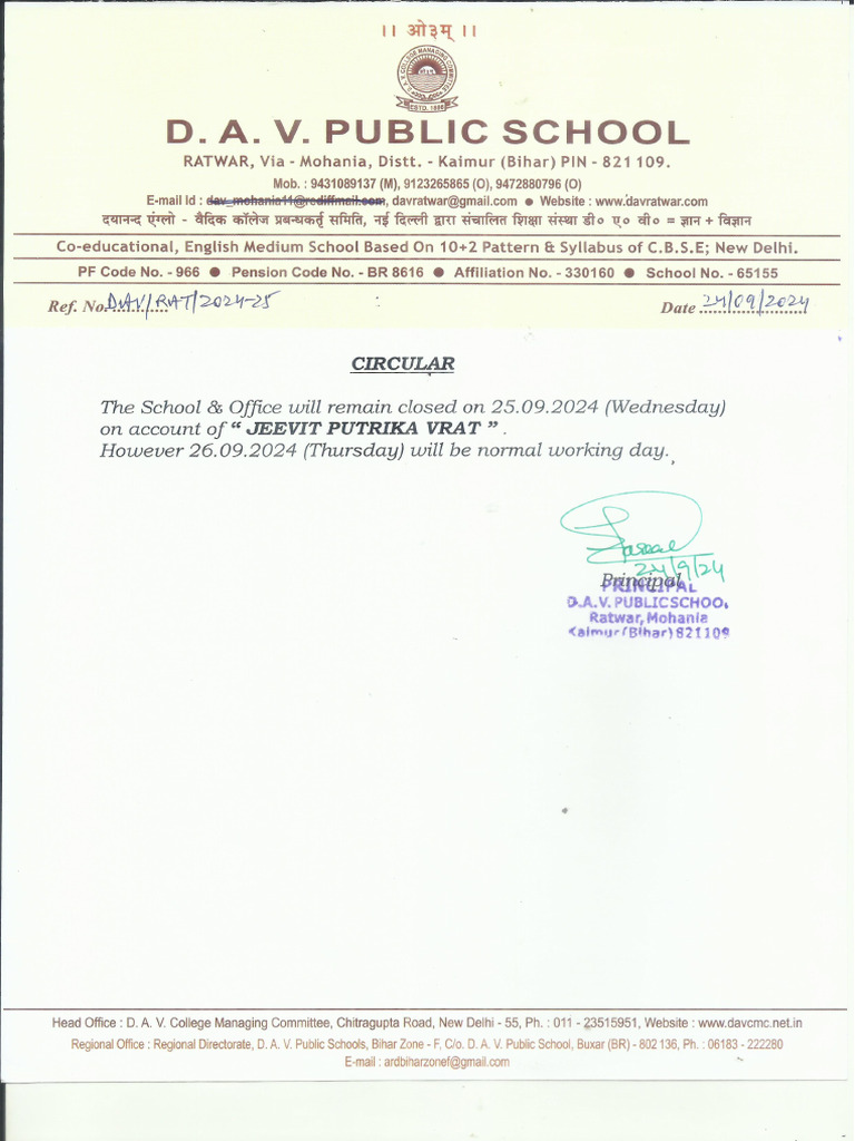Circular 24-09-2024 | PDF