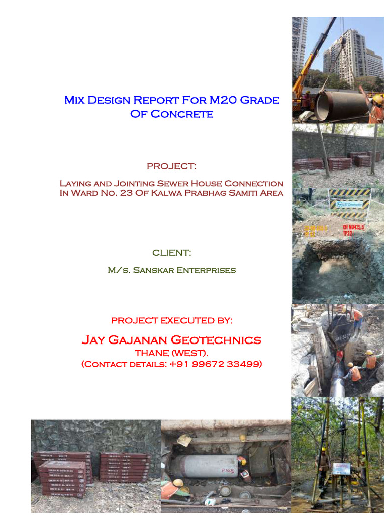 M20 Mix Design Final Report | PDF | Concrete | Cement