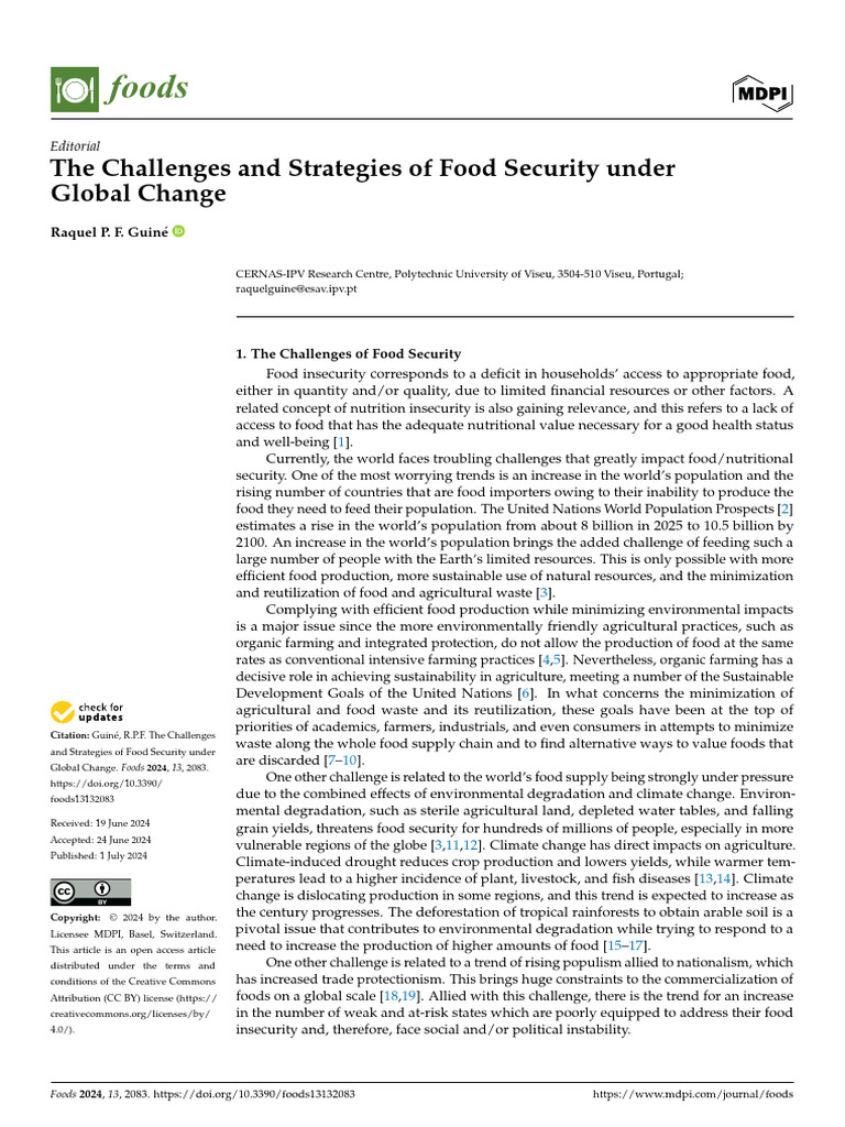 foods-13-02083 | PDF | Food Security | Agriculture