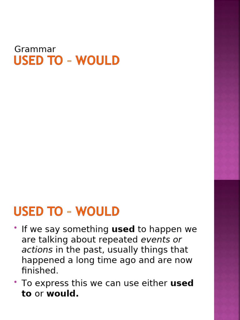 Used To & Would | PDF