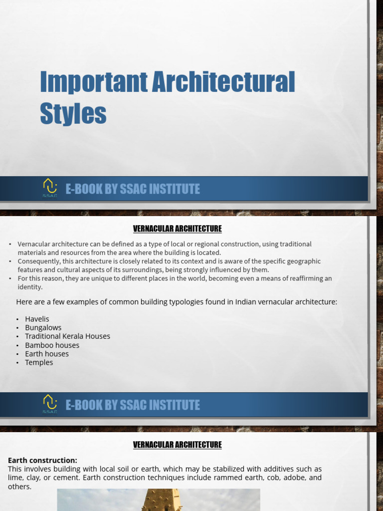 Important Architectural Styles | PDF | Sustainable Architecture | Green Building