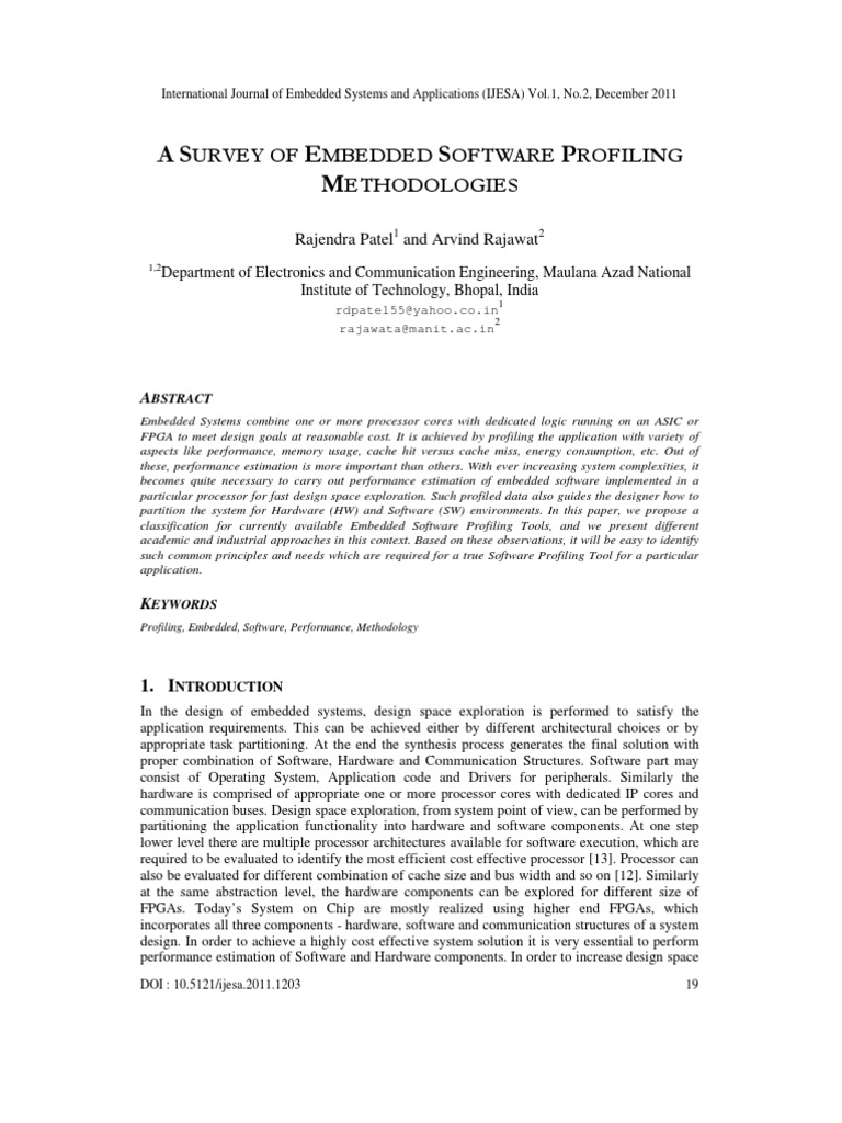 Embedded Software Profiling Survey | PDF | Embedded System | Field ...