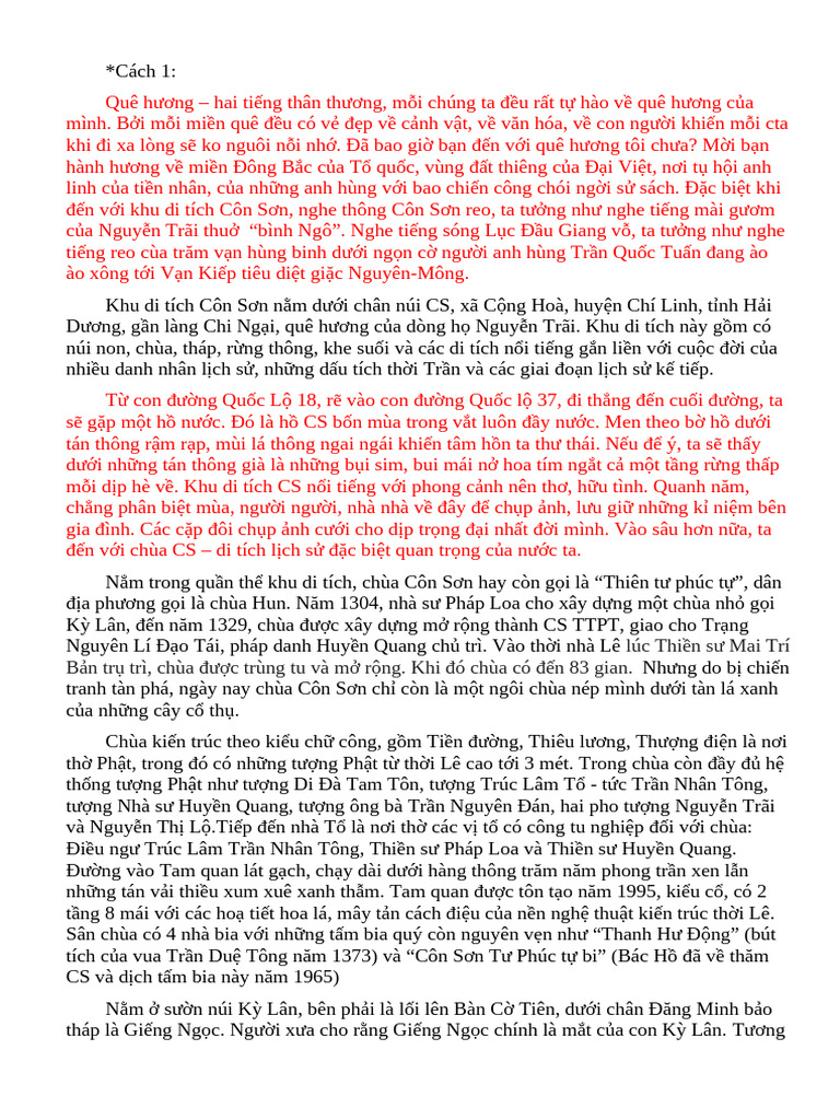 (123doc) - Thuyet-Minh-Ve-Con-Son-Va-Chu-Van-An-2-Bai-Khac-Nhau | PDF