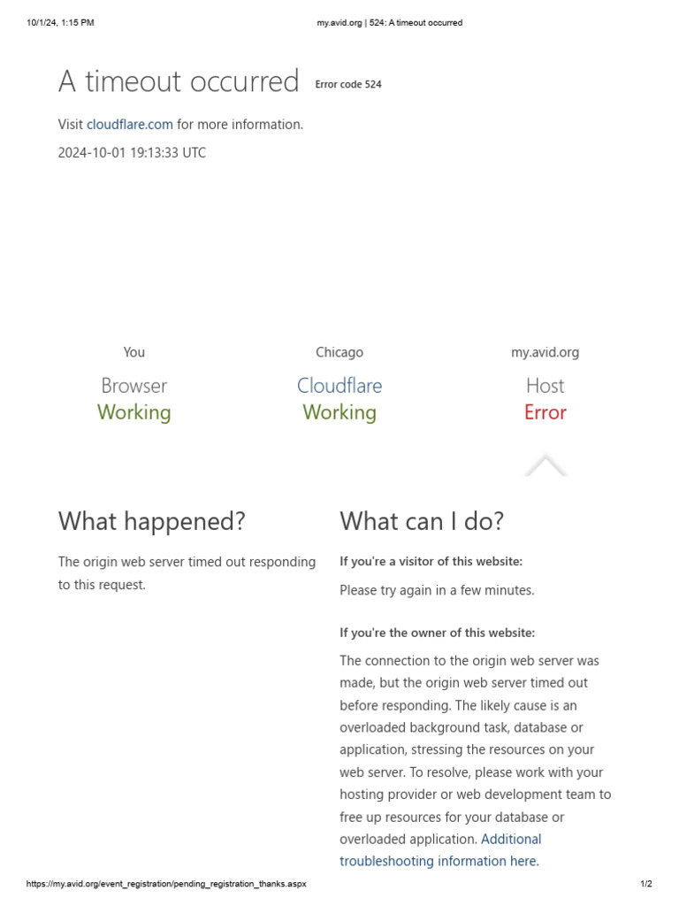 524 - A Timeout Occurred | PDF | Networking | Internet & Web