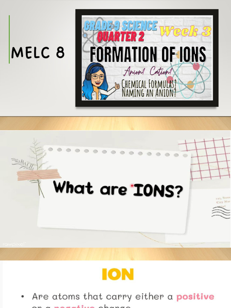 MELC 8 Formation of Ions | PDF