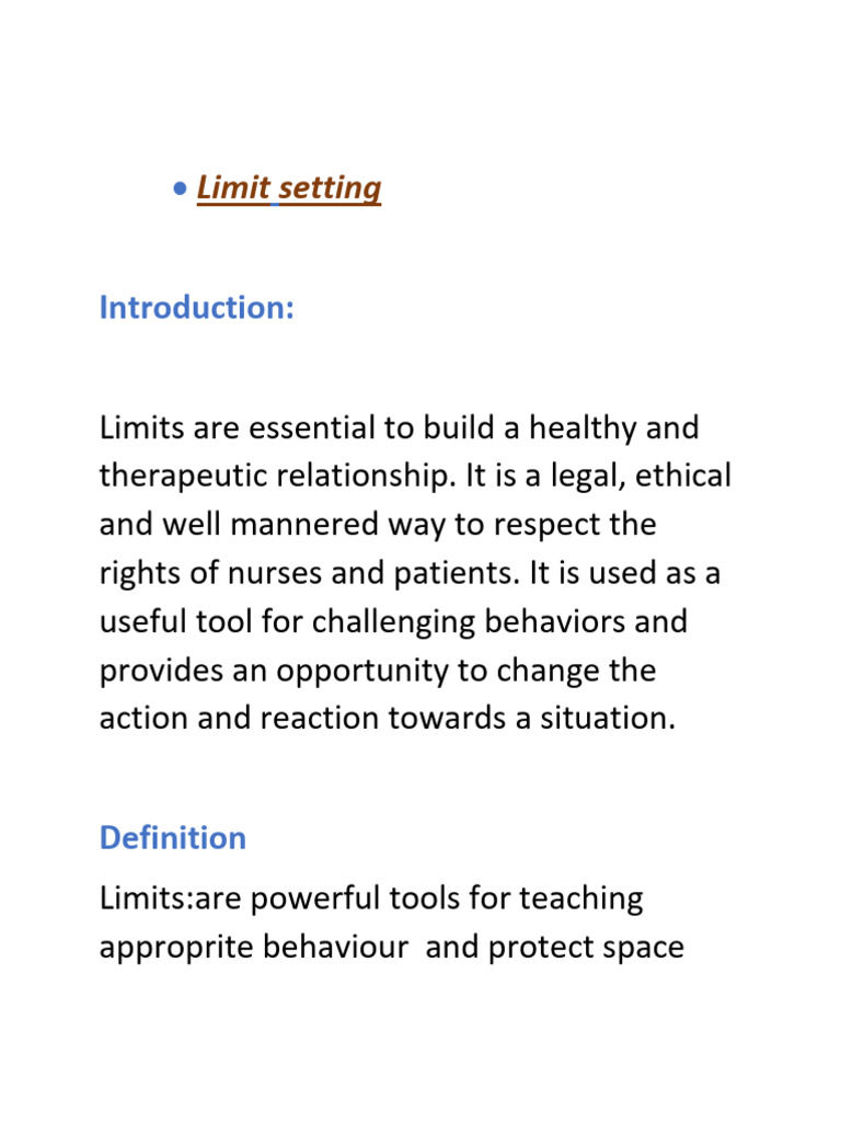 Limit Setting | PDF | Behavior | Nursing