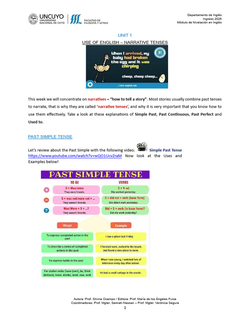 WEEK 2 - UNIT 1 - Use of English (2024) | PDF | Perfect (Grammar) | Grammatical Tense