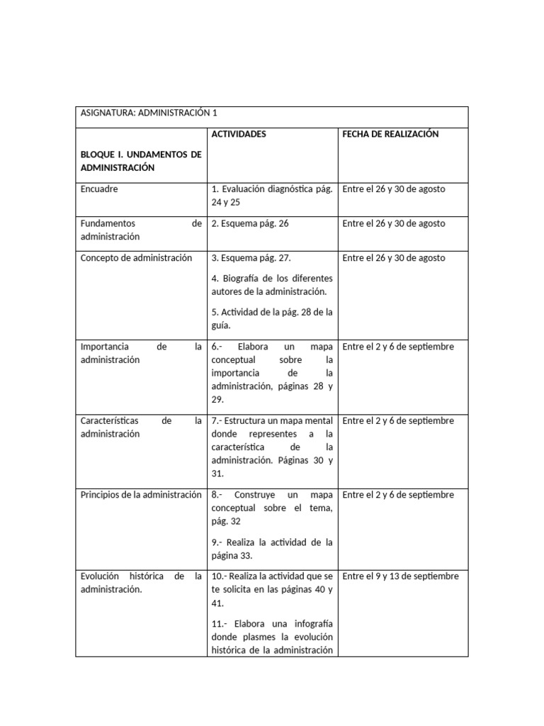 Actividades de Administración 1 - 084100 | PDF | Finanzas y dinero