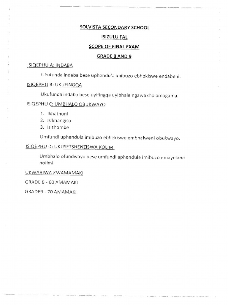 Grade 8 Languages | PDF