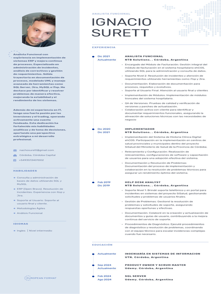 CV Nacho | PDF | Planificación de recursos empresariales | Mi sql