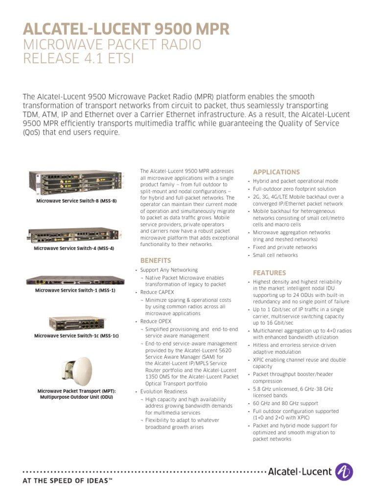 Alcatel Lucent 9500 MPR Datenblatt Version 4 | PDF | Quality Of Service ...