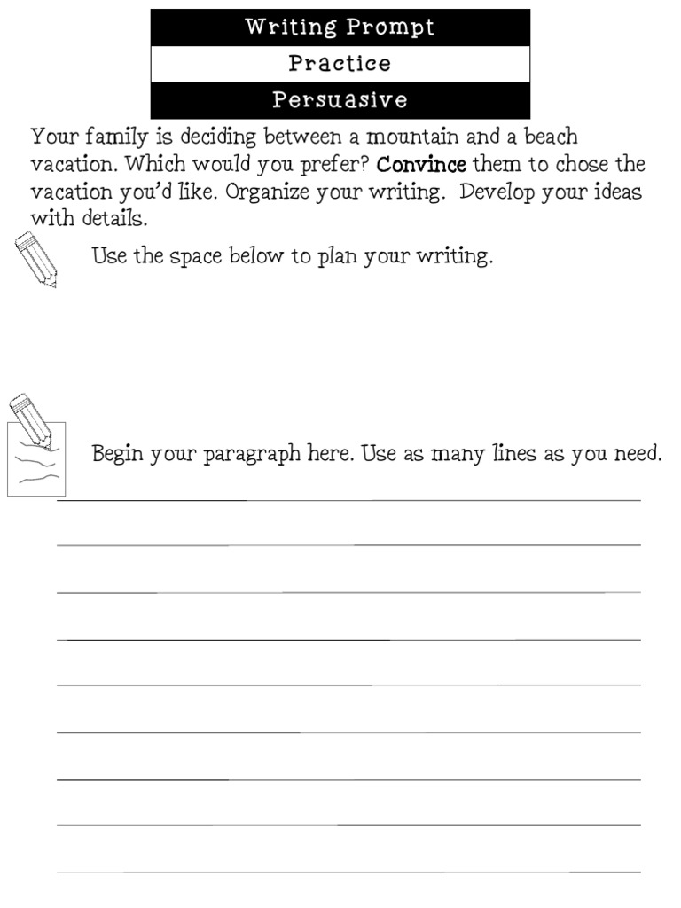 PERSUASIVE Paragraph Prompt | PDF