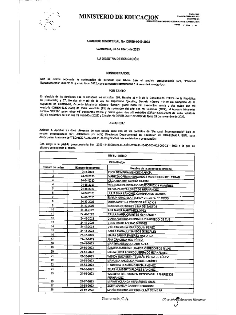Acuerdo Ministerial Direh-0049-2023 | PDF