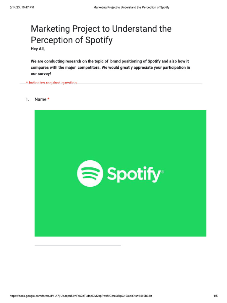 spotify survey | PDF