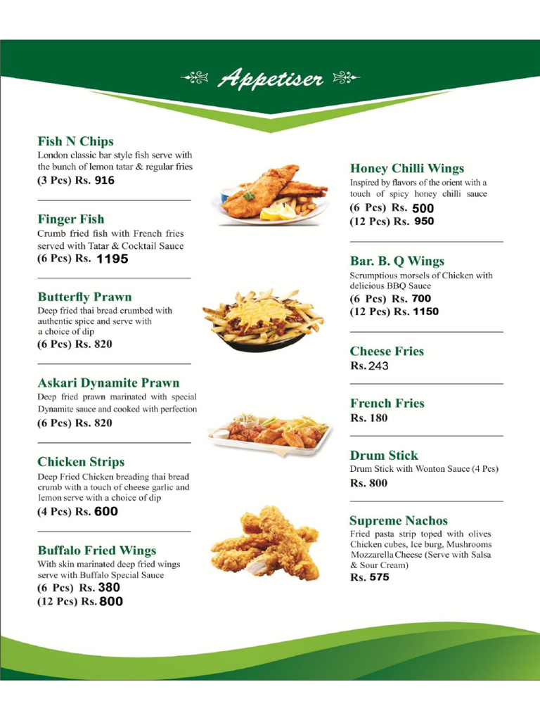 Menu Askari-14 Club | PDF