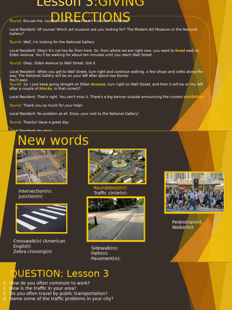 Lesson 3 Giving Directions | PDF