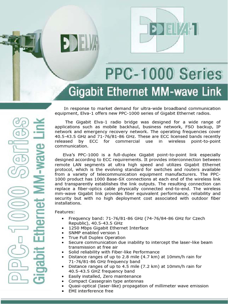 PPC-1000 Flyer Eng | PDF | Computer Network | Extremely High Frequency