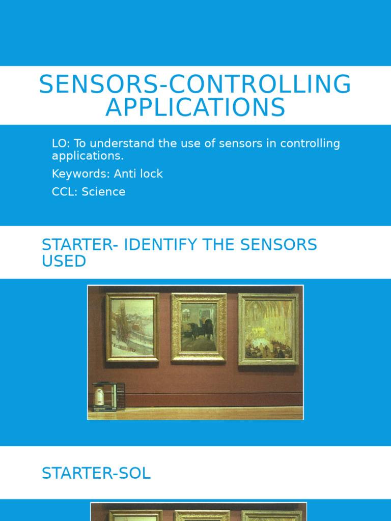 3.9 - Sensors-Controlling Applications | PDF | Sensor | Flow Measurement
