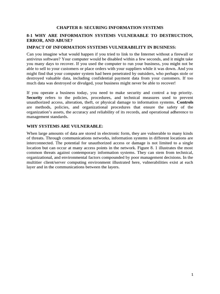 MIS Chapter 8 | PDF | Malware | Computer Virus