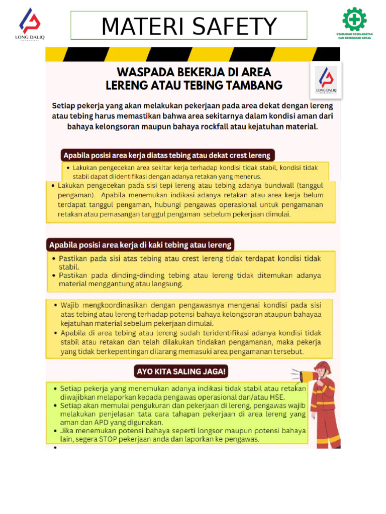 Materi Safety Talk | PDF