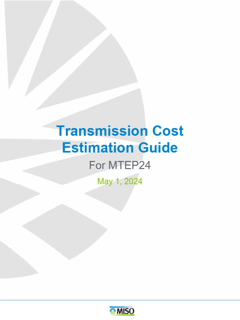 MISO Transmission Cost Estimation Guide For MTEP24337433 | PDF ...