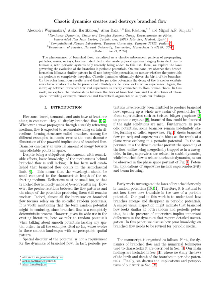 Chaotic Dynamics in Branched Flow | PDF | Chaos Theory | Waves