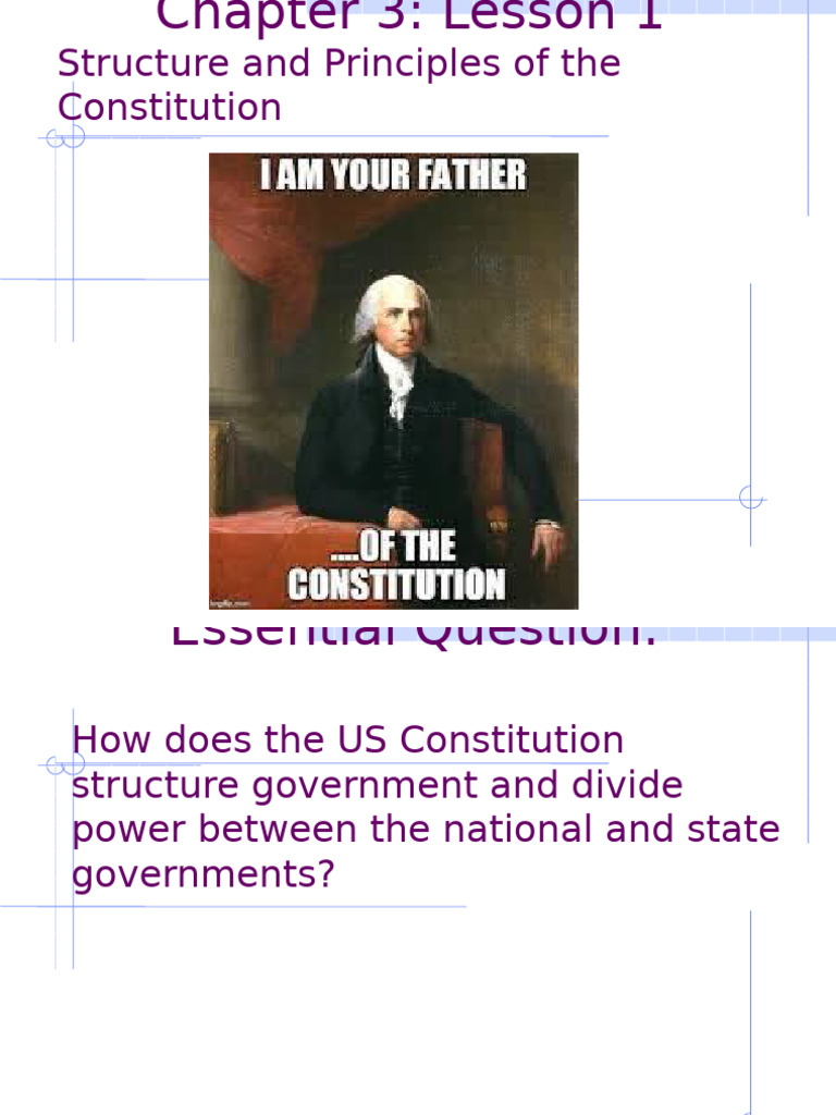 Chapter 3 Lesson 1 PPT Constitution Structure and Principles | PDF | U ...