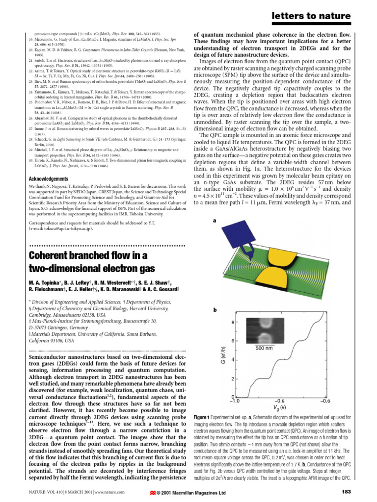 Coherent Branched Flow in A Two-Dimensional Electron Gas. Nature 410 ...