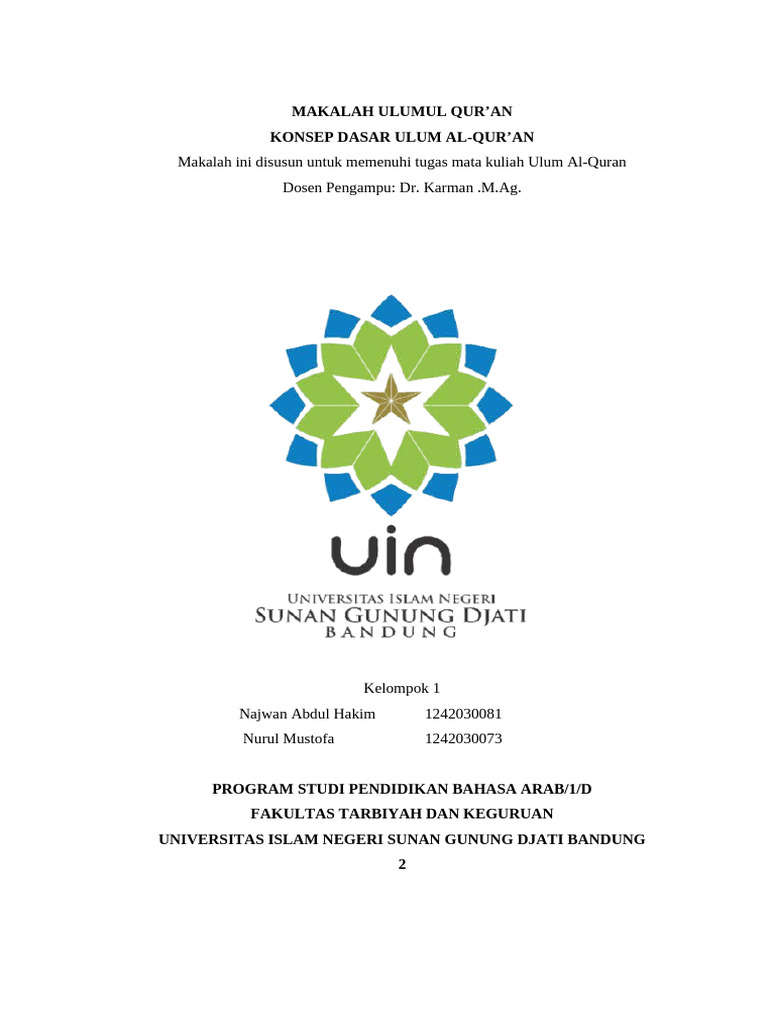 Makalah Ulum Al Quran | PDF | Filsafat | Agama & Spiritualitas