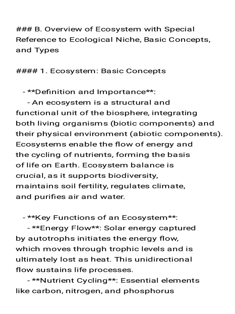 An Overview With Special Reference of Ecological Niche.... | PDF ...