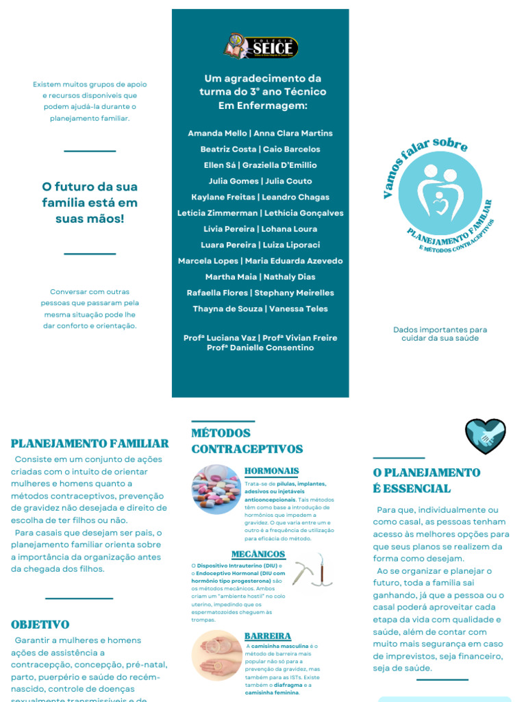 Folder Planejamento Familiar | PDF | Planejamento familiar ...
