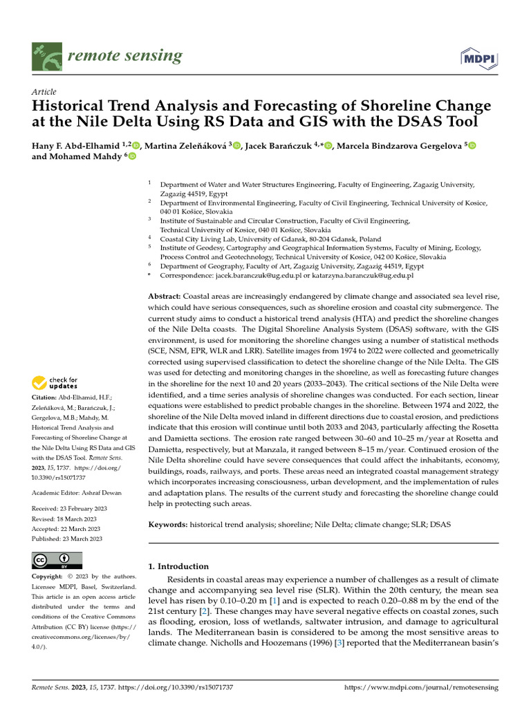 Shoreline Change Using DSAS Tool | PDF | Geographic Information System ...