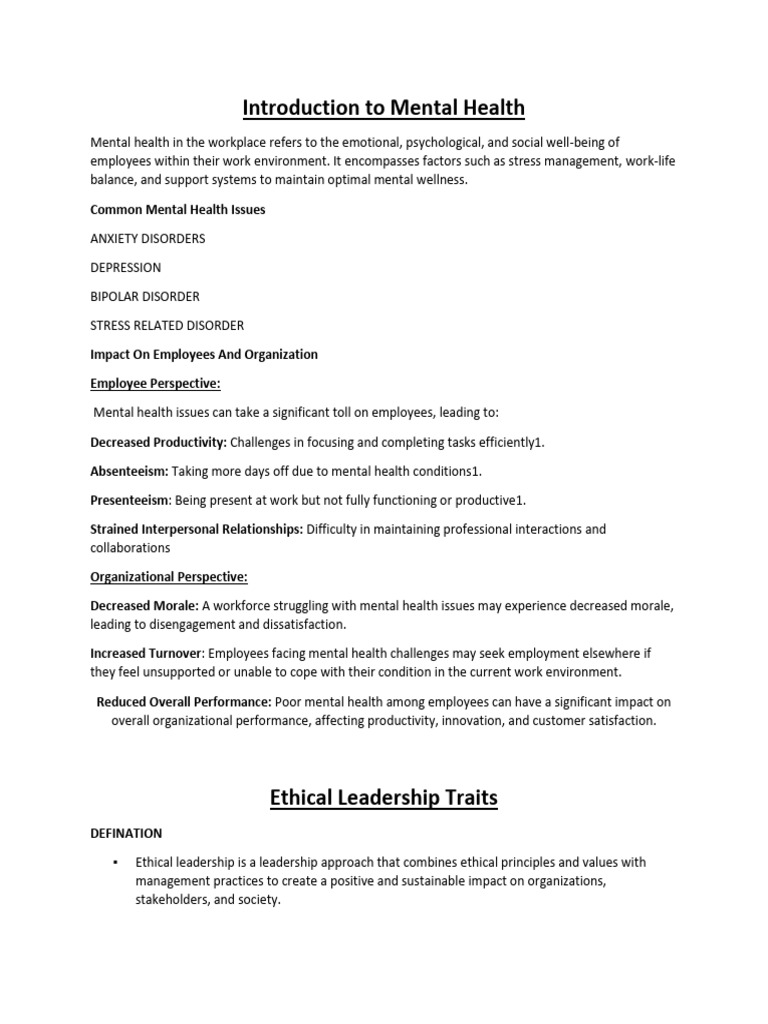 Introduction To Mental Health | PDF | Emotional Intelligence | Mental ...