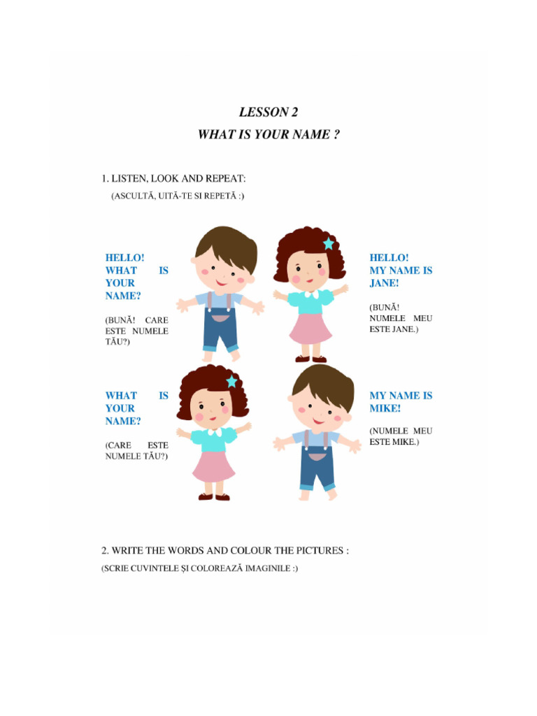 Lesson 2 what is your name | PDF