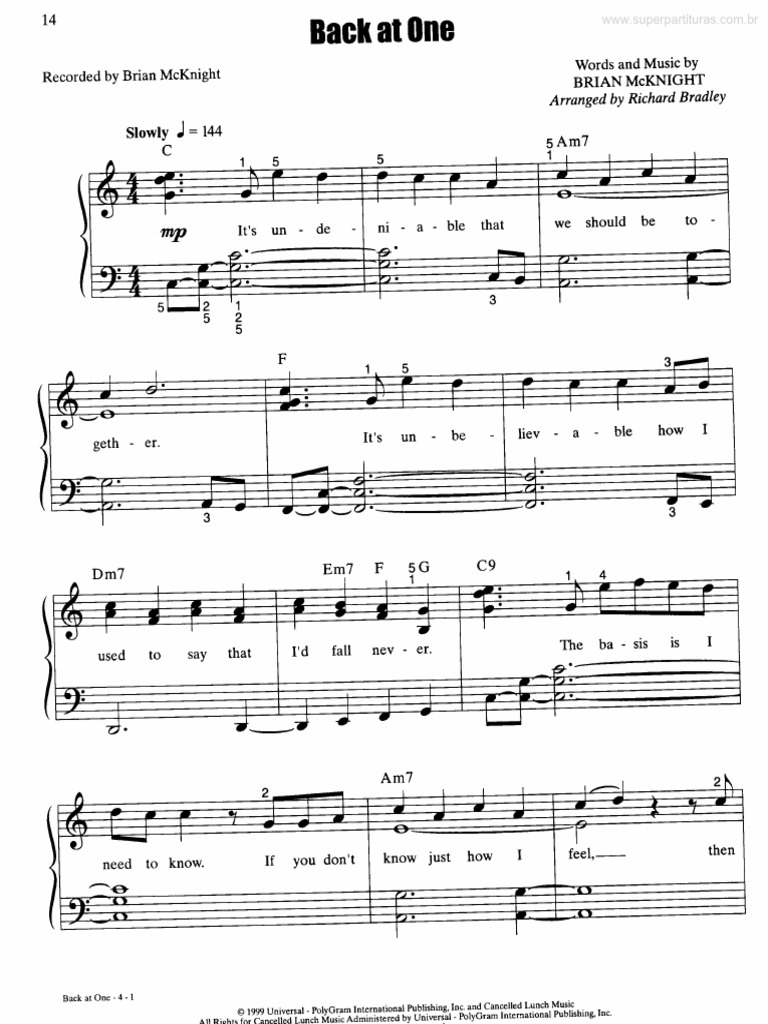 (Superpartituras - Com.br) Back at One | PDF