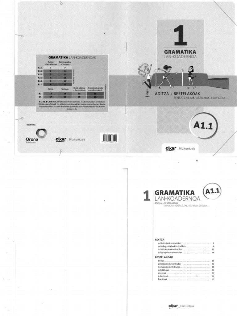 Gramatika Lan-Koadernoa 1 (A1.1) | PDF